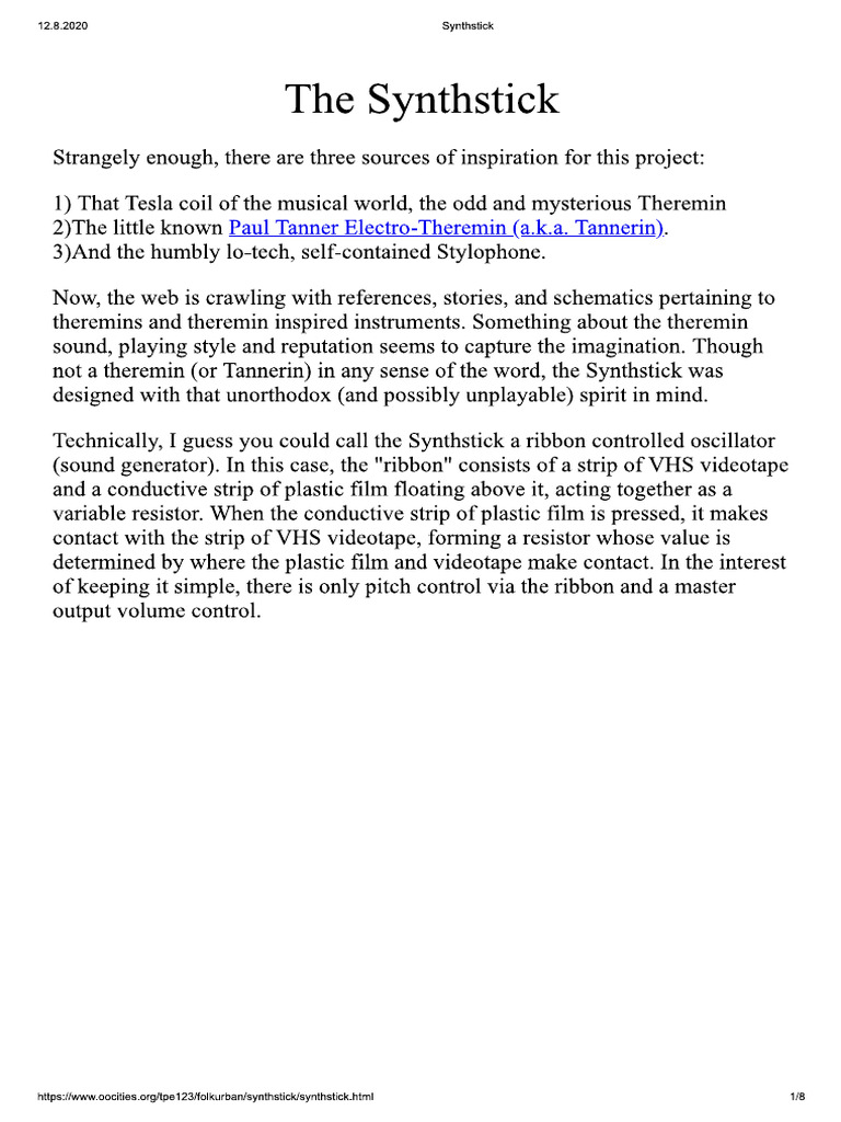 Escobedo Synthstick DIY | PDF