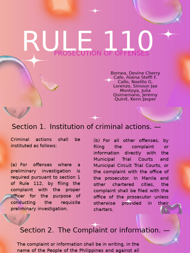 Rule-110 20241212 205952 0000 | PDF | Prosecutor | Complaint
