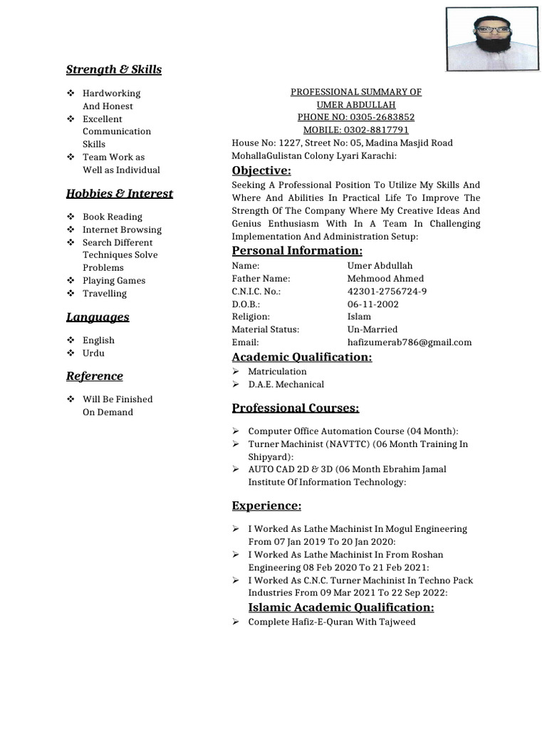 Hafiz Umer Abdullah 1 | PDF