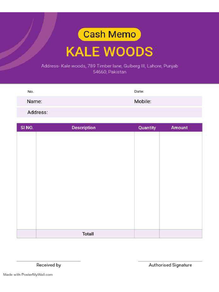 KALE Woods Cash Memo | PDF