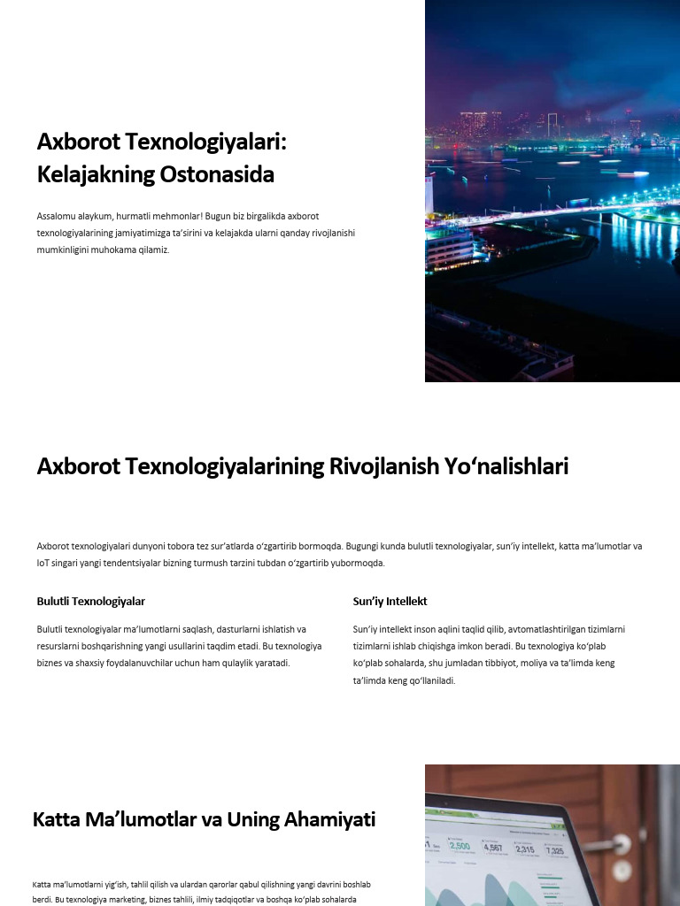 "Zamonaviy Axborot Texnologiyalarining Rivojlanish Tendentsiyalari ...