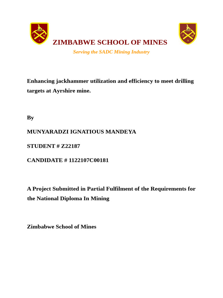 Mandeya First Draft | PDF | Pipe (Fluid Conveyance) | Drill