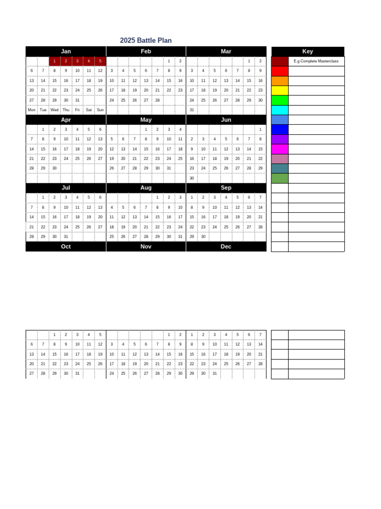 2025 Battle Plan Calendar | PDF