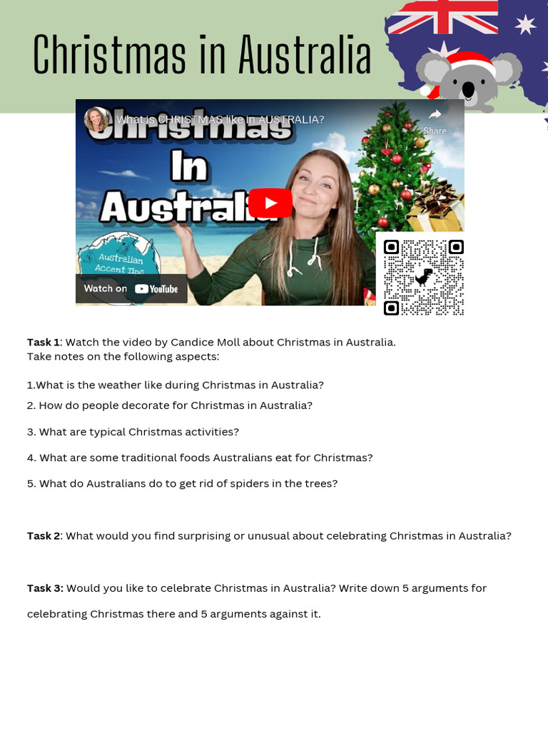 Christmas in Australia Task | PDF