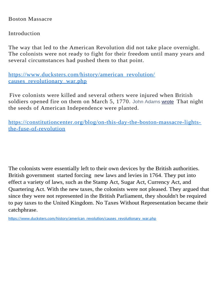 Boston Massacre | PDF