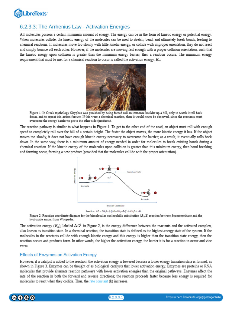 6.2.3.03 The Arrhenius Law - Activation Energies | PDF | Activation ...