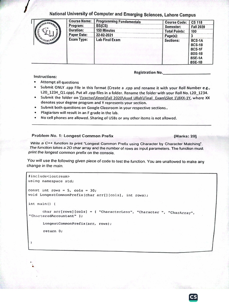 Fall 2020 Lab Final | PDF