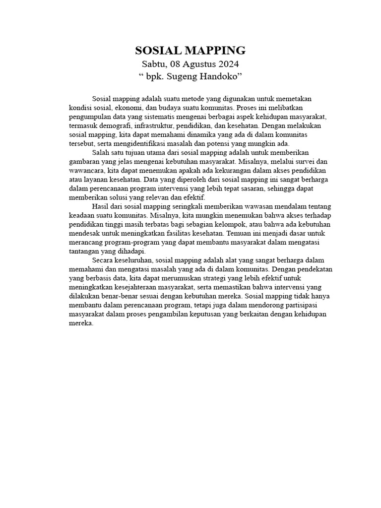 Sosial Mapping | PDF
