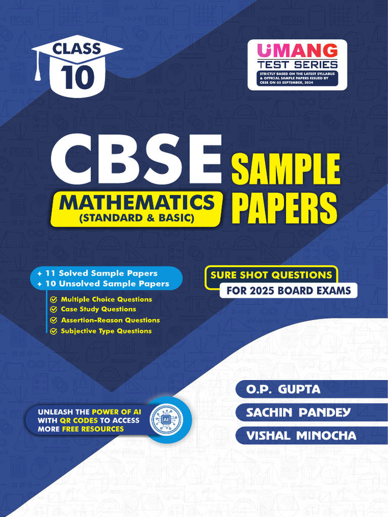 Maths Sample Paper For X Uts 21 by O.P. Gupta | PDF | Circle | Area