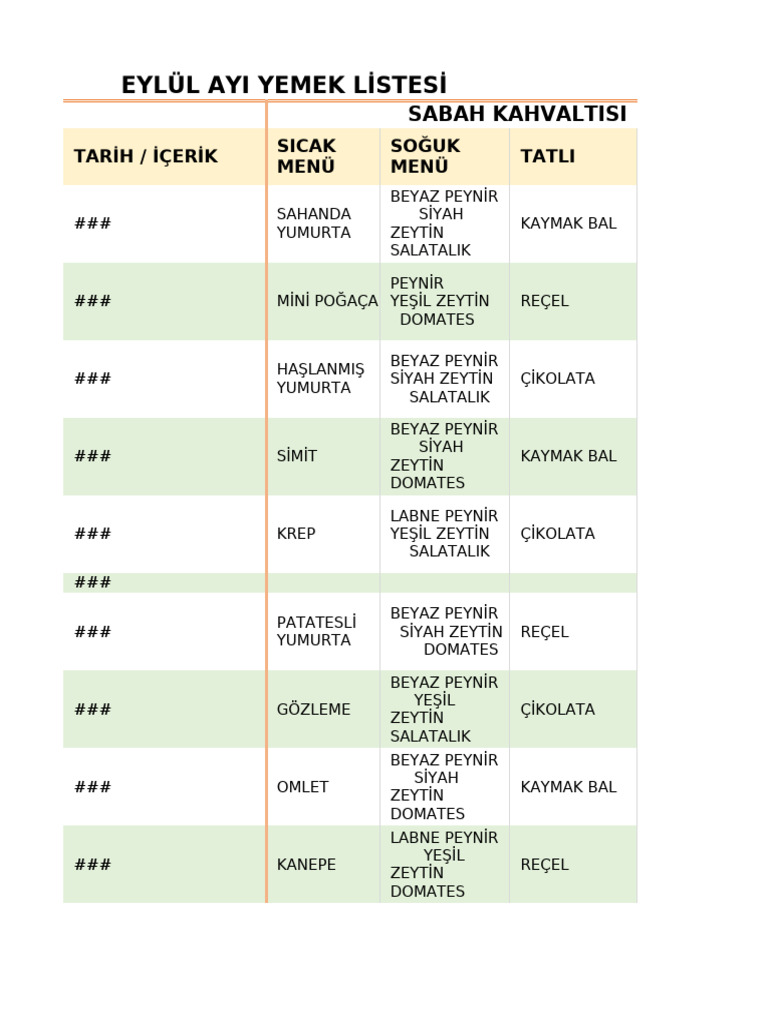 Eylul Yemek | PDF