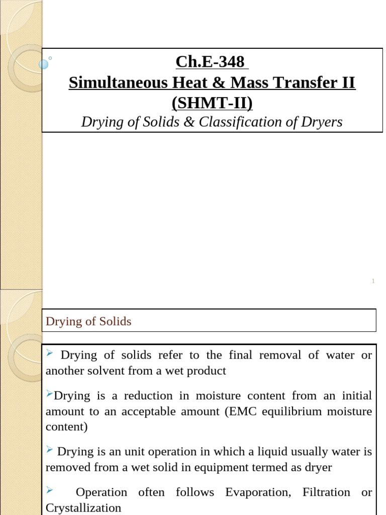 Lec 1 Drying Pdf Humidity Clothes Dryer