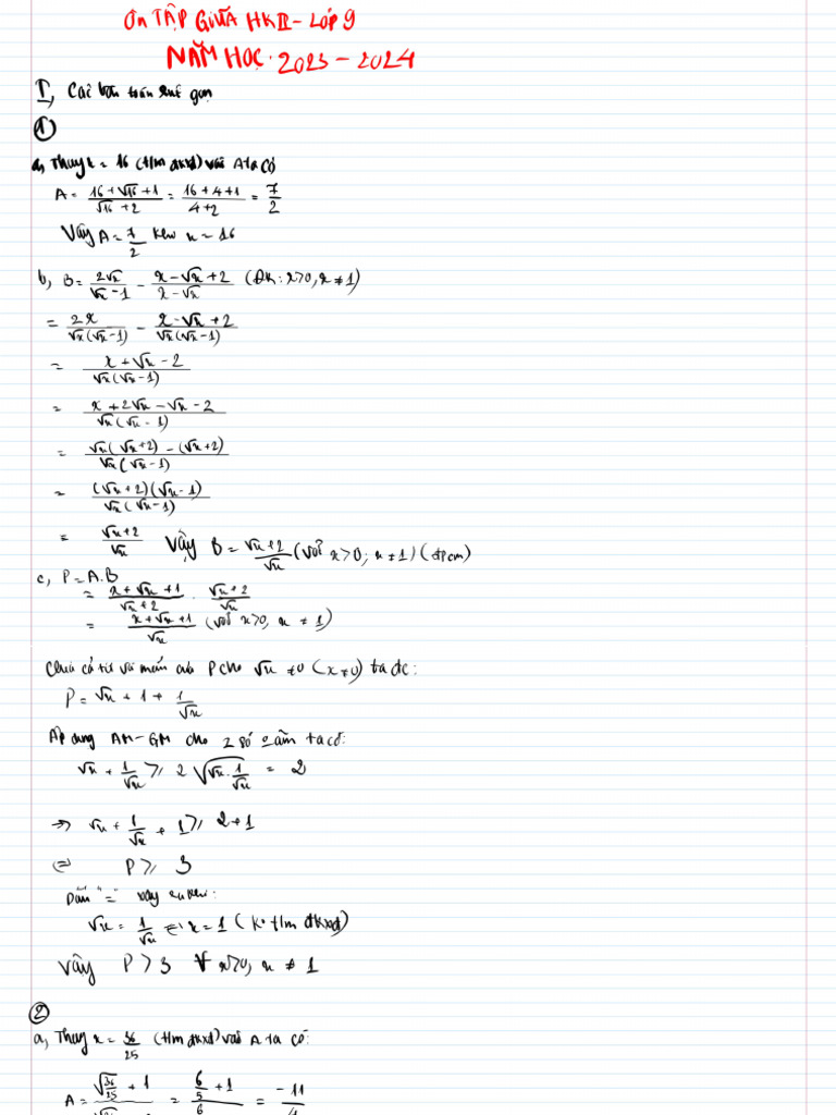 Đề Cương Toán Giữa Kì II Lớp 9 (Nháp 1) | PDF