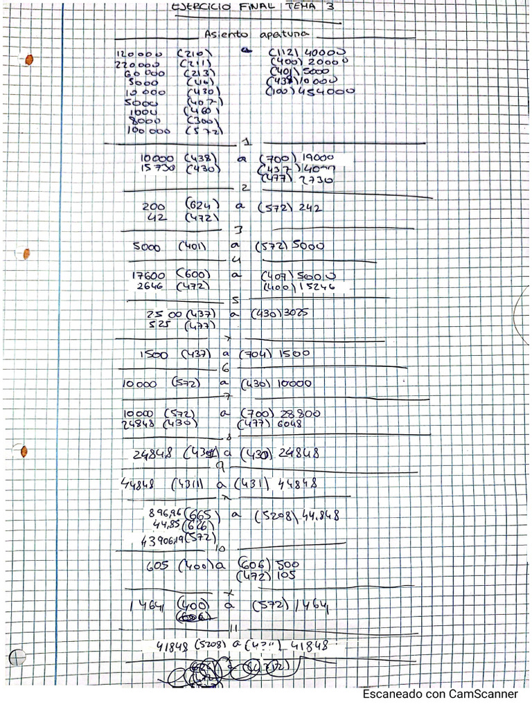 Ejercicio Final Tema 3 Contabilidad | PDF