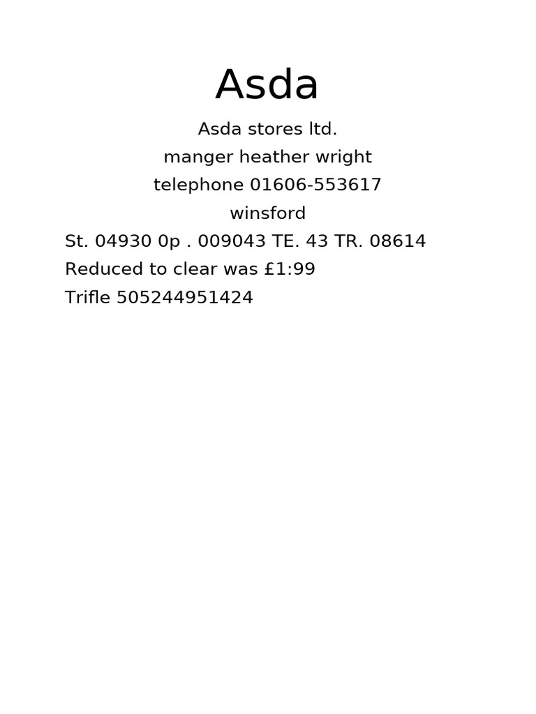 Asda | PDF