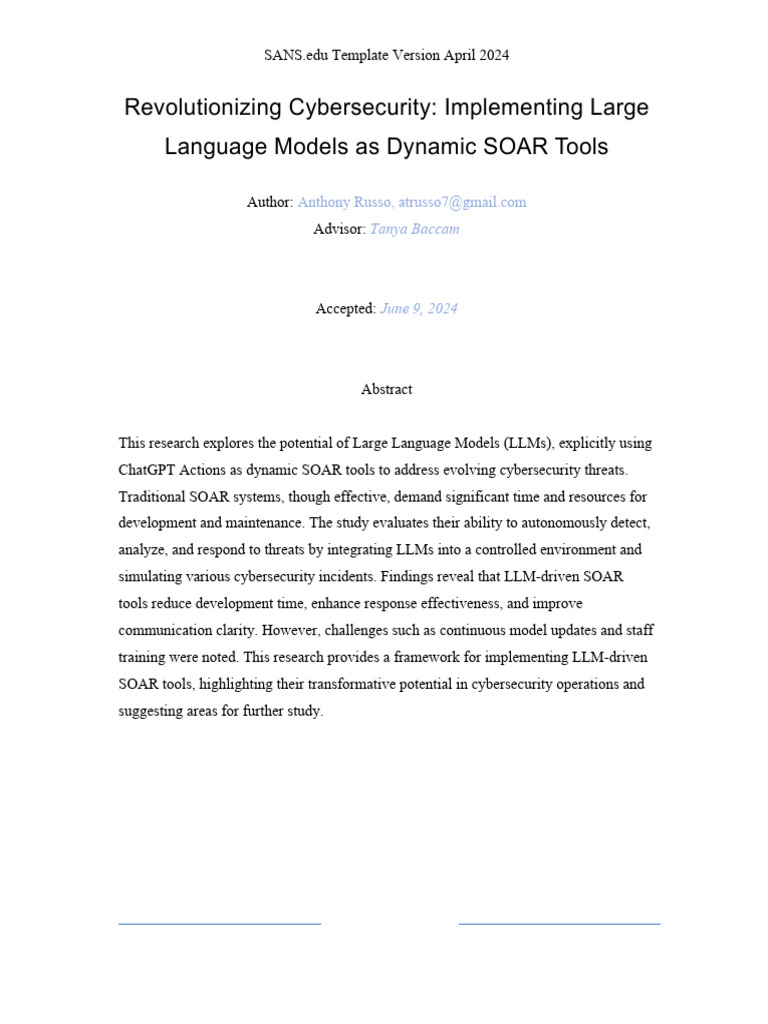 LLM_SOAR | PDF | Computer Security | Security