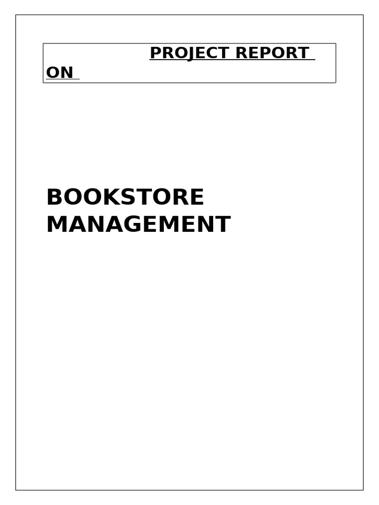 Bookstore Management System Report | PDF | Software | Information