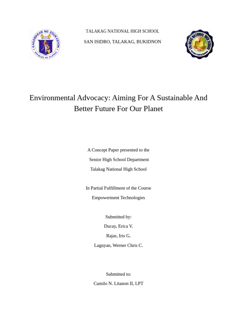 Sample Concept Paper | PDF | Sustainability | Environmentalism