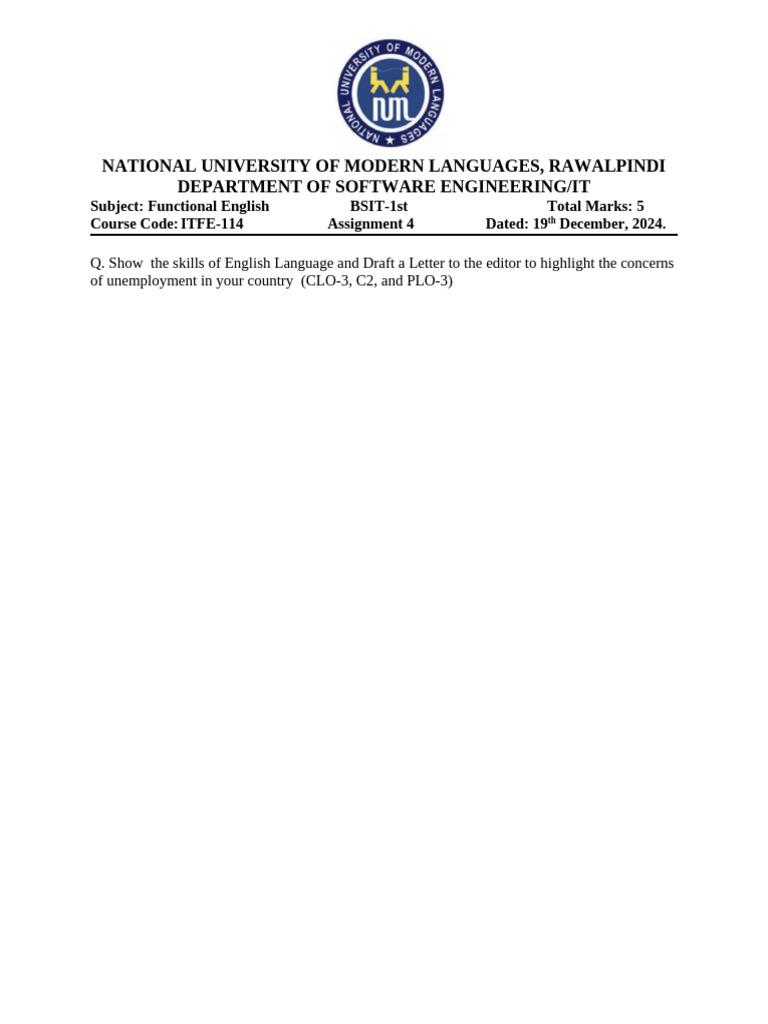 Assignment 4 BS IT 1st | PDF