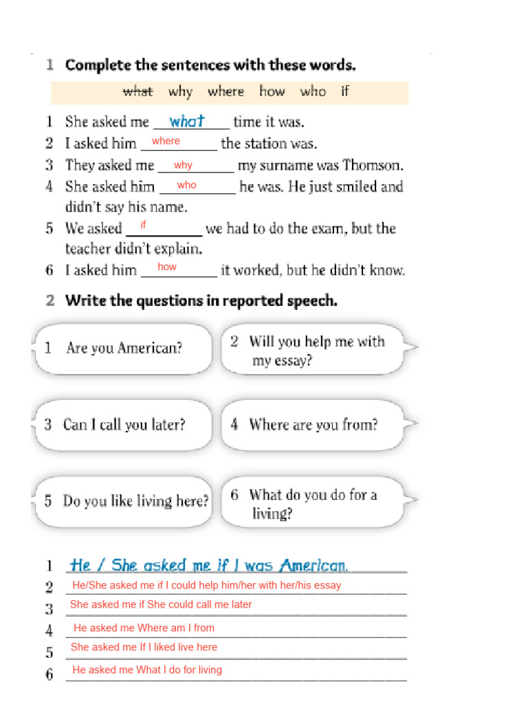 Reported speech 2 | PDF