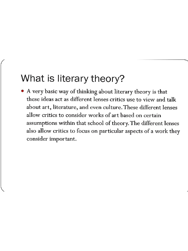 Literary Theory | PDF