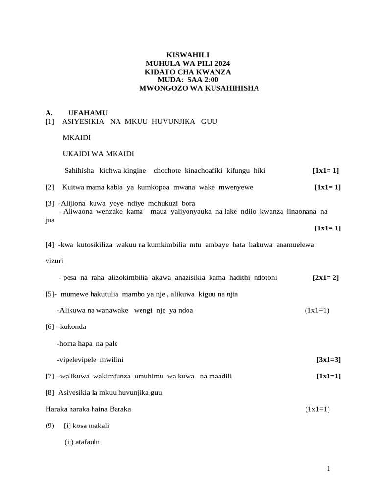 KIS F1 Ms 2024 | PDF