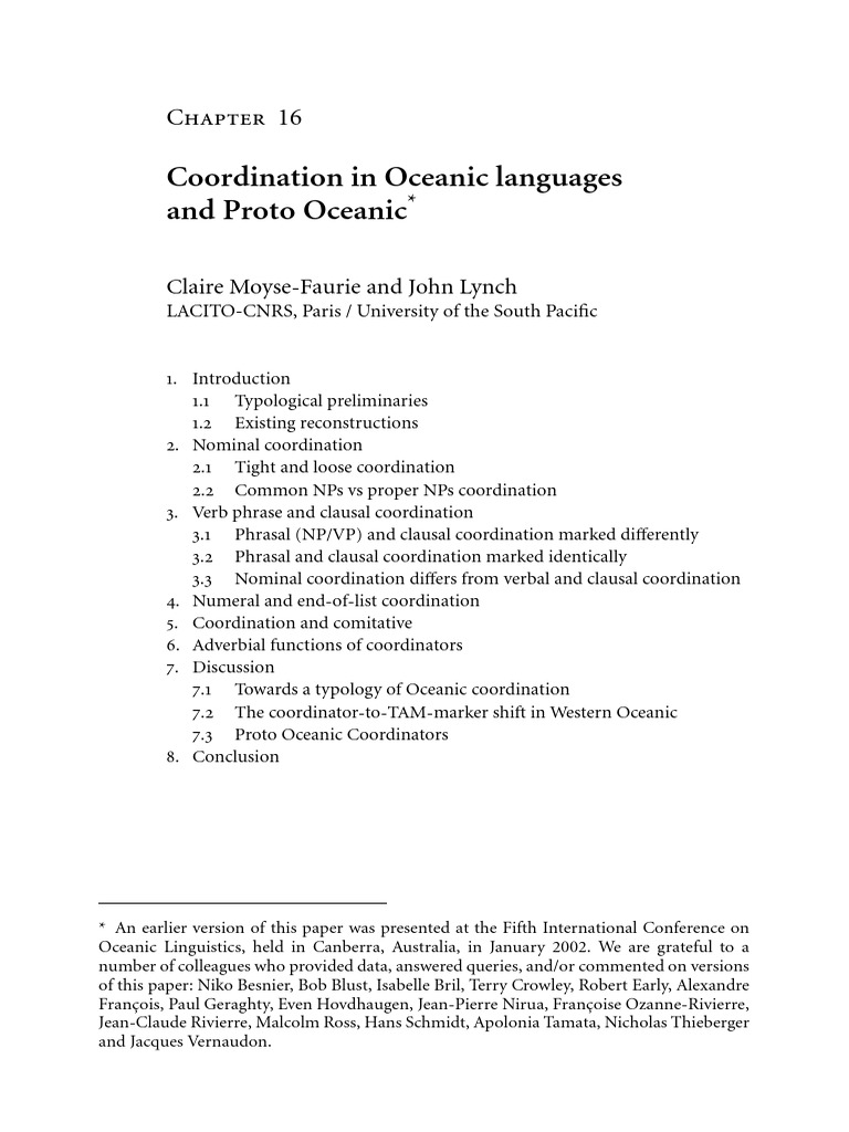 16_Coordination_in_Oceanic_languages_and | PDF | Polynesia | Clause