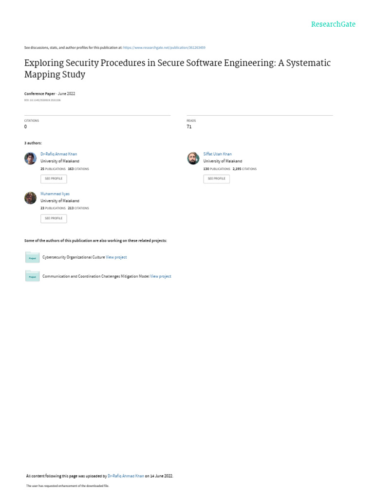 026-EASE-2022-Exploring Security Procedures in Secure Software Engineering A Systematic Mapping ...