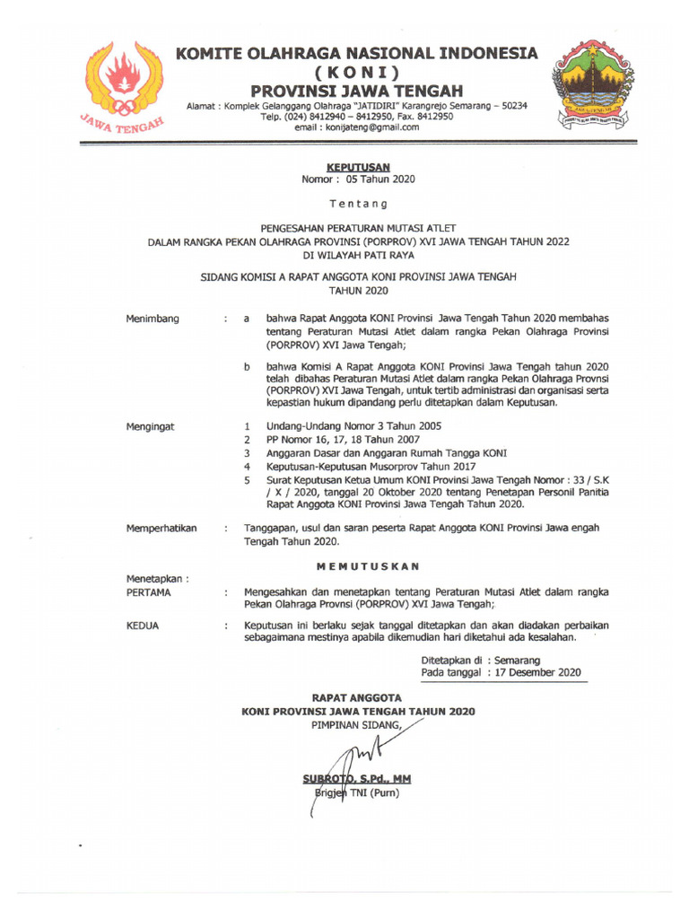 Po Mutasi Atlet Dalam Rangka Porprov Jawa Tengah Xvi Tahun 2022 Di ... Po Mutasi Atlet Dalam Rangka Porprov Jawa Tengah Xvi Tahun 2022 Di ...