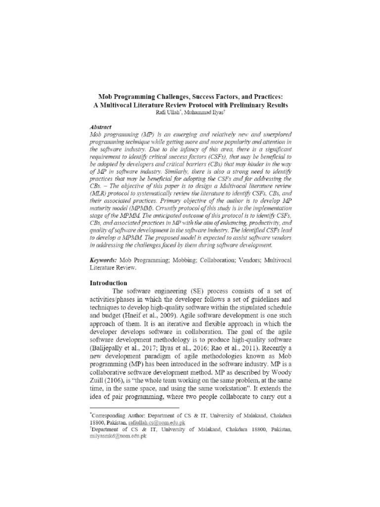031-Mob Programming Challenges, Success Factors, and Practices MLR ...