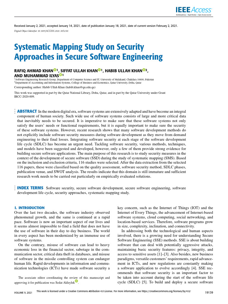 025-IEEEAccess-2021-Systematic Mapping Study on Security Approaches in Secure Software ...