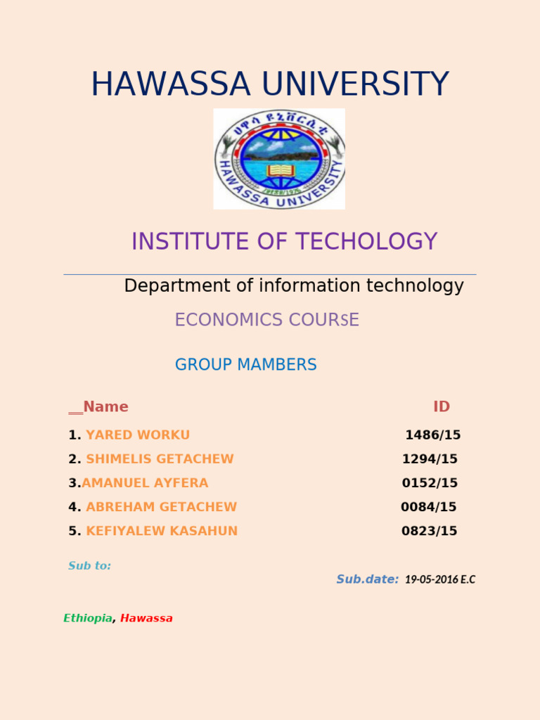 Economics Coverpage | PDF