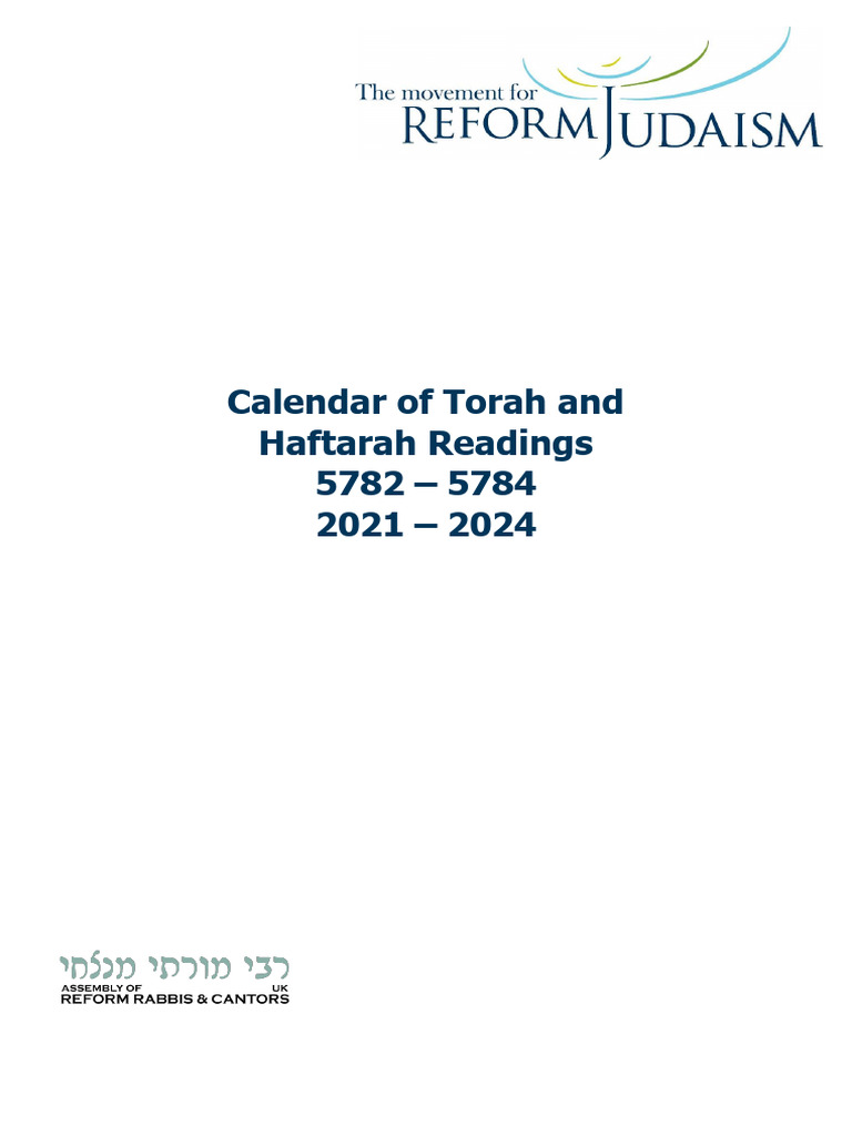 Calendar of Torah and Haftarah Readings 5782 5784 | PDF | Book Of ...