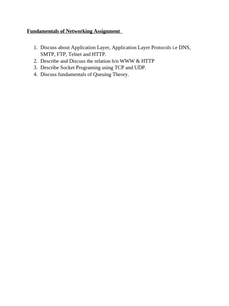 Fundamentals of Networking Assignment | PDF