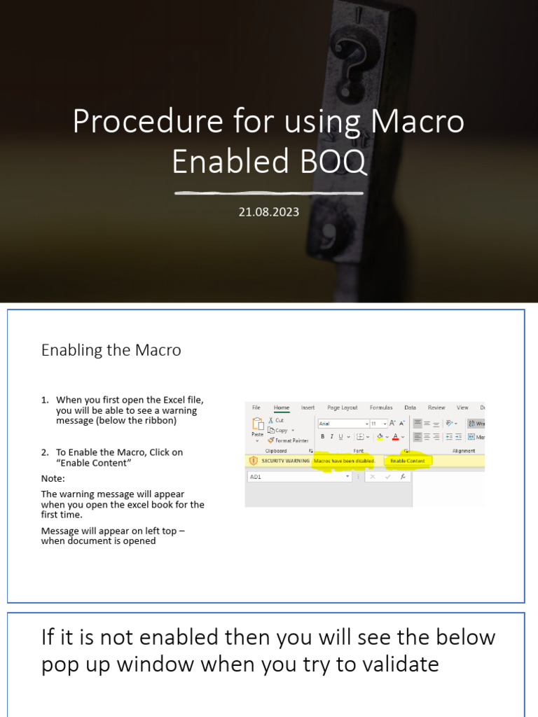 Procedure | PDF | Microsoft Excel | Software