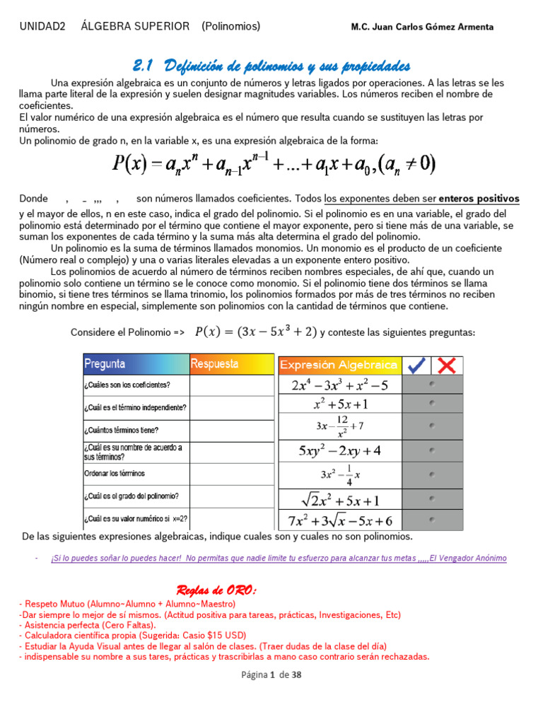 UNIDAD II ALGEBRA SEP2024-2 | PDF | Factorización | Álgebra abstracta