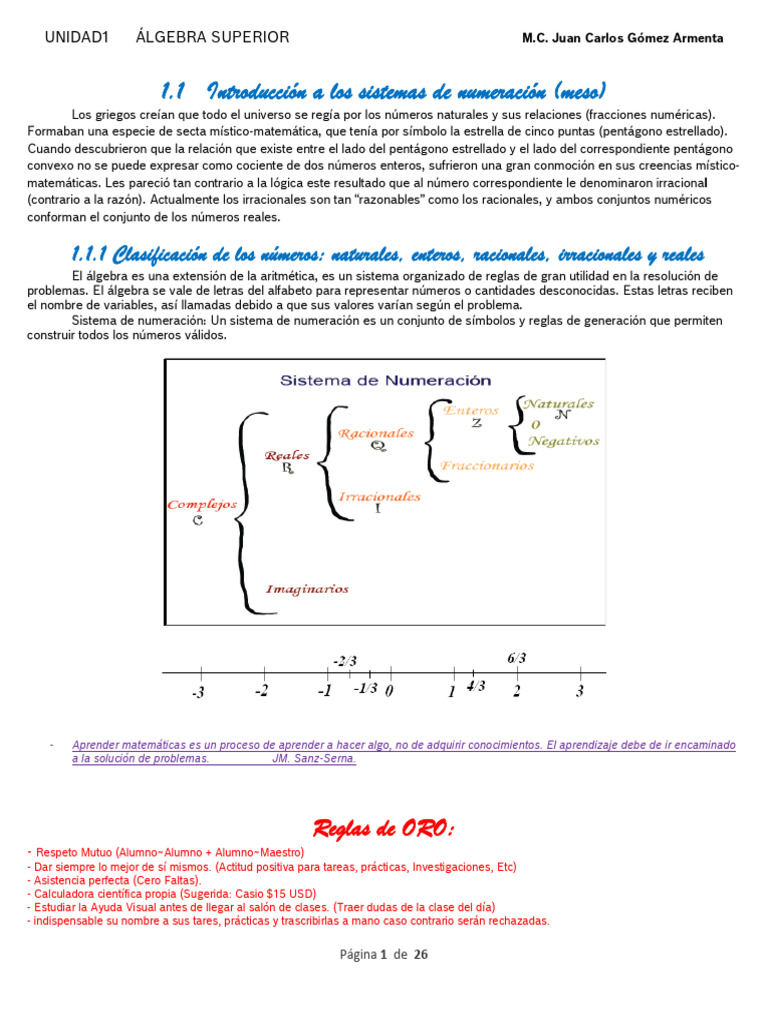 Álgebra Superior: Números y Operaciones | PDF | Números | Número racional