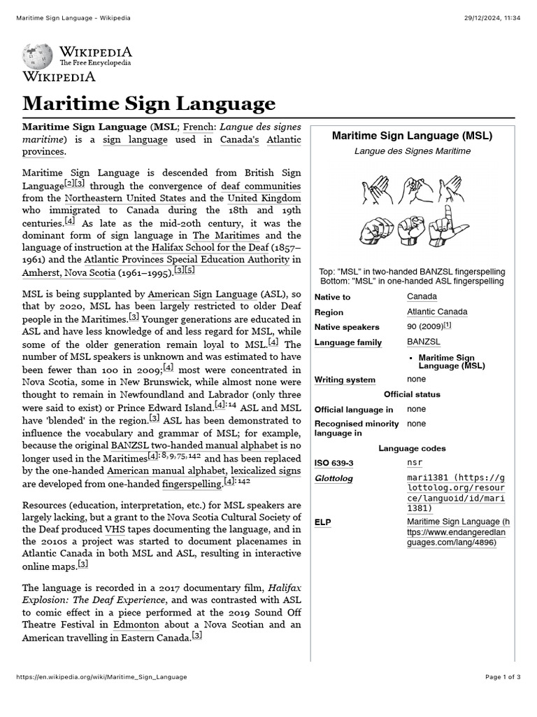 Maritime Sign Language | PDF | Linguistics | Languages