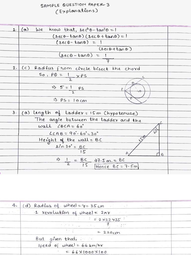 Sample Question Paper 3 (Explanation) | PDF