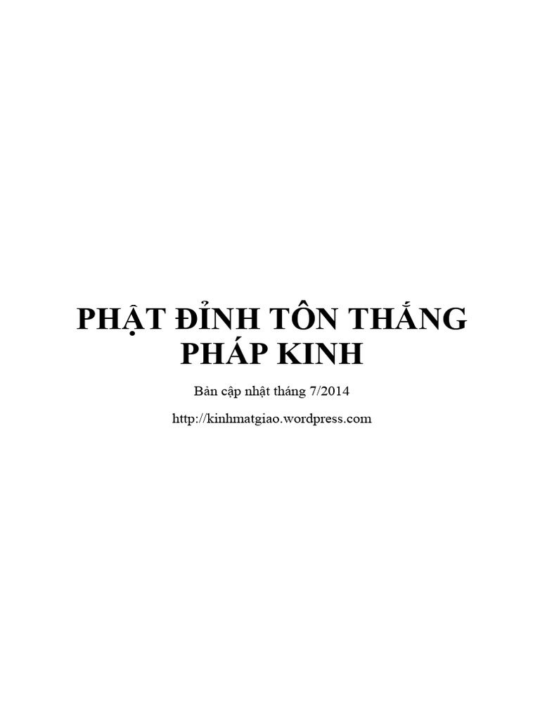 Phat Dinh Ton Thang Phap Kinh | PDF