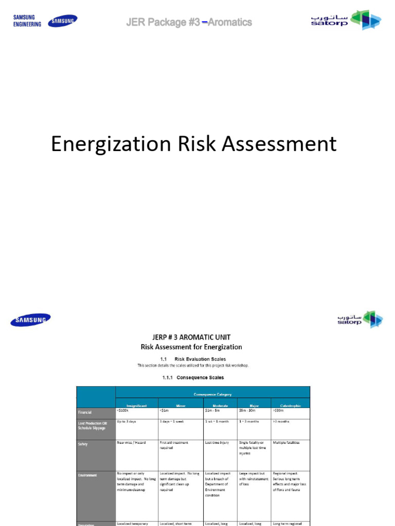 P3 Energization - Risk Assessment | PDF