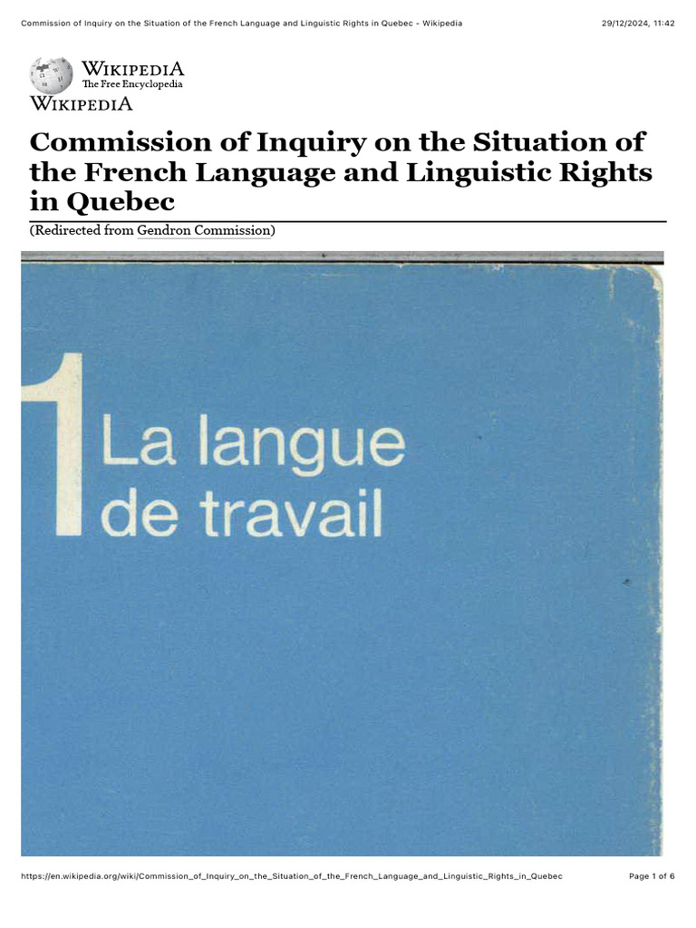 Commission of Inquiry On The Situation of The French Language and ...