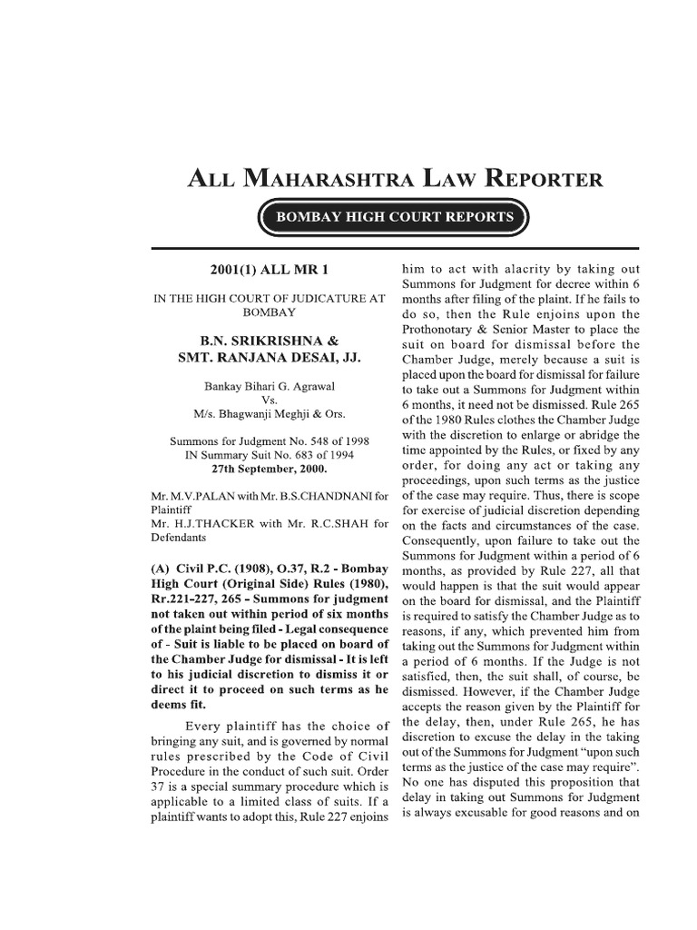 2001 (1) - ALL-MR-1 - Doshi | PDF