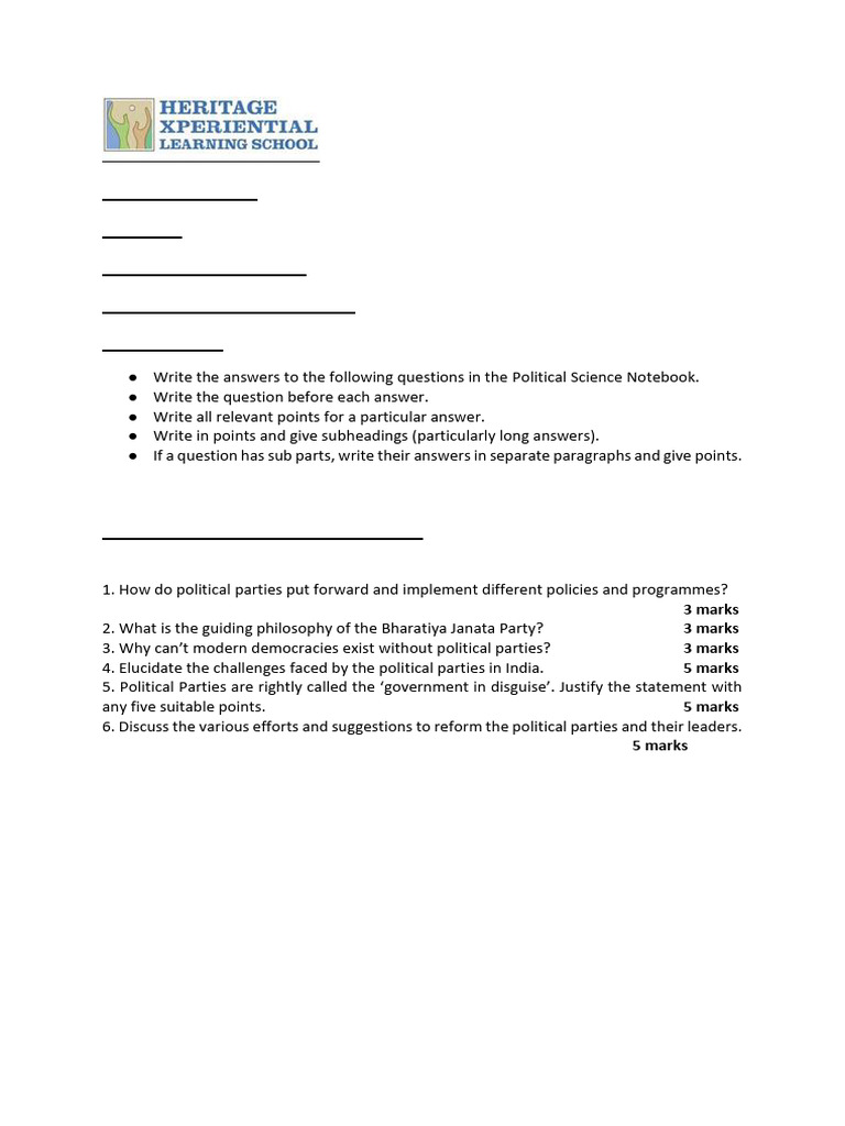 Home Assignment - Political Parties | PDF
