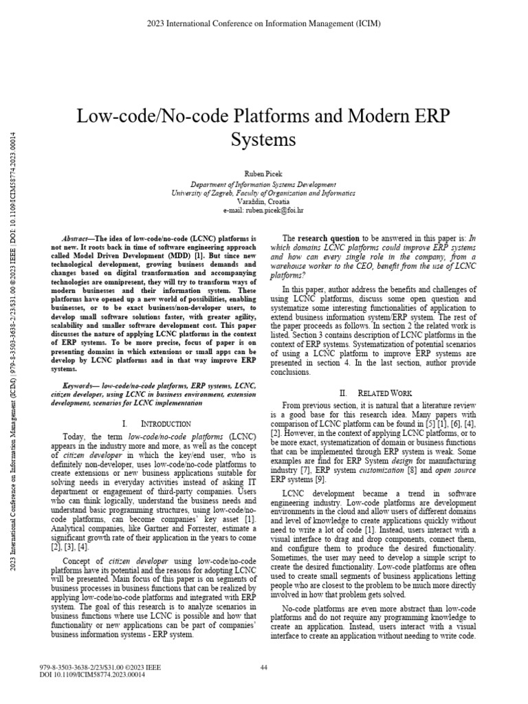 Enhancing ERP with Low-Code Platforms | PDF | Enterprise Resource ...