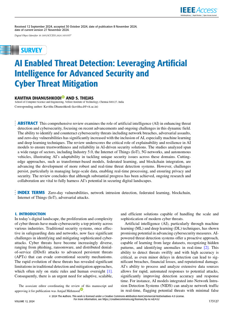 AI Enabled Threat Detection Leveraging Artificial Intelligence For Advanced Security and Cyber ...