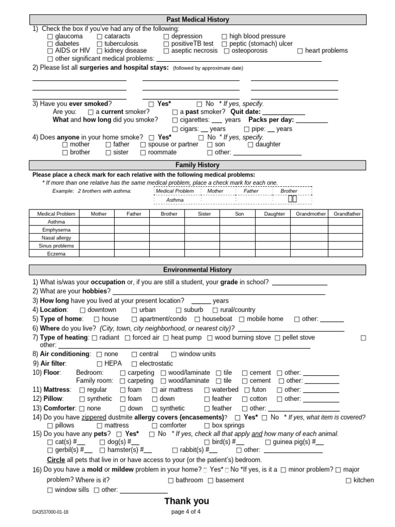 Allergy Questionnaire (1) | PDF | Bedroom | Tobacco Smoking