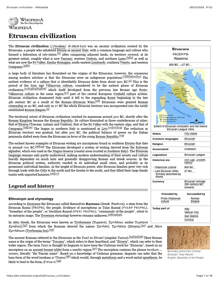 Etruscan civilization | PDF | Etruscan Civilization | Lydia