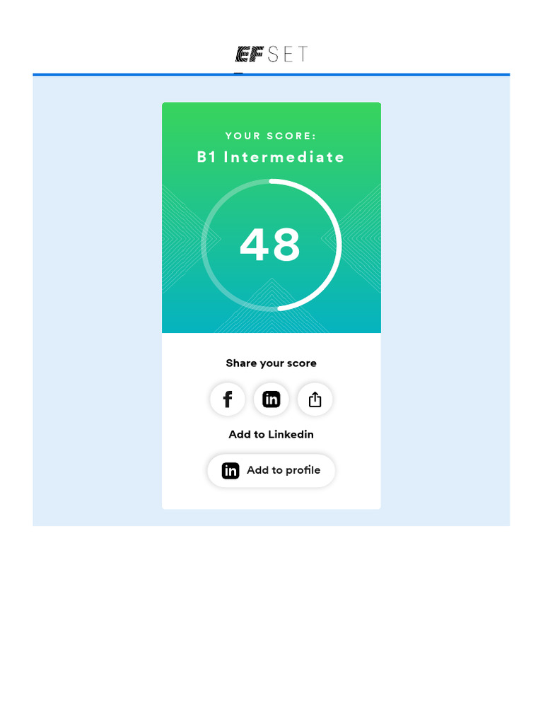 Free Standardized English Test Calibrated To The CEFR - EF SET | PDF