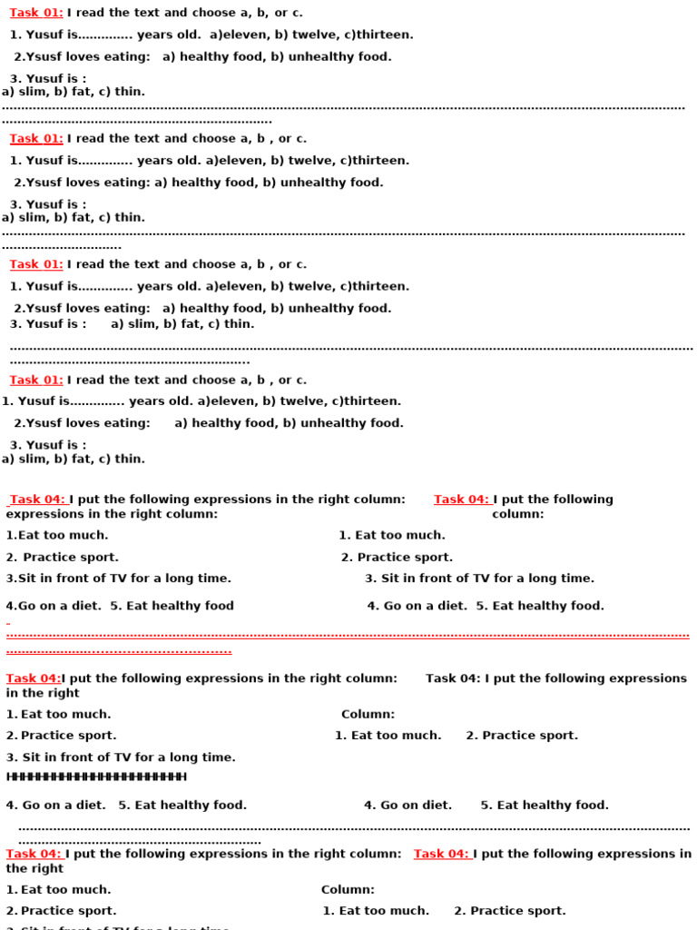 I Read and Do Worksheets | PDF | Dentistry | Dentistry Branches
