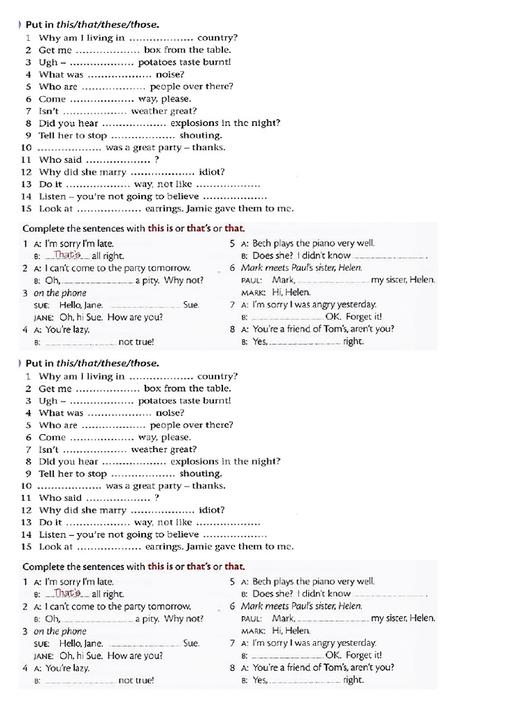 this that exercises | PDF